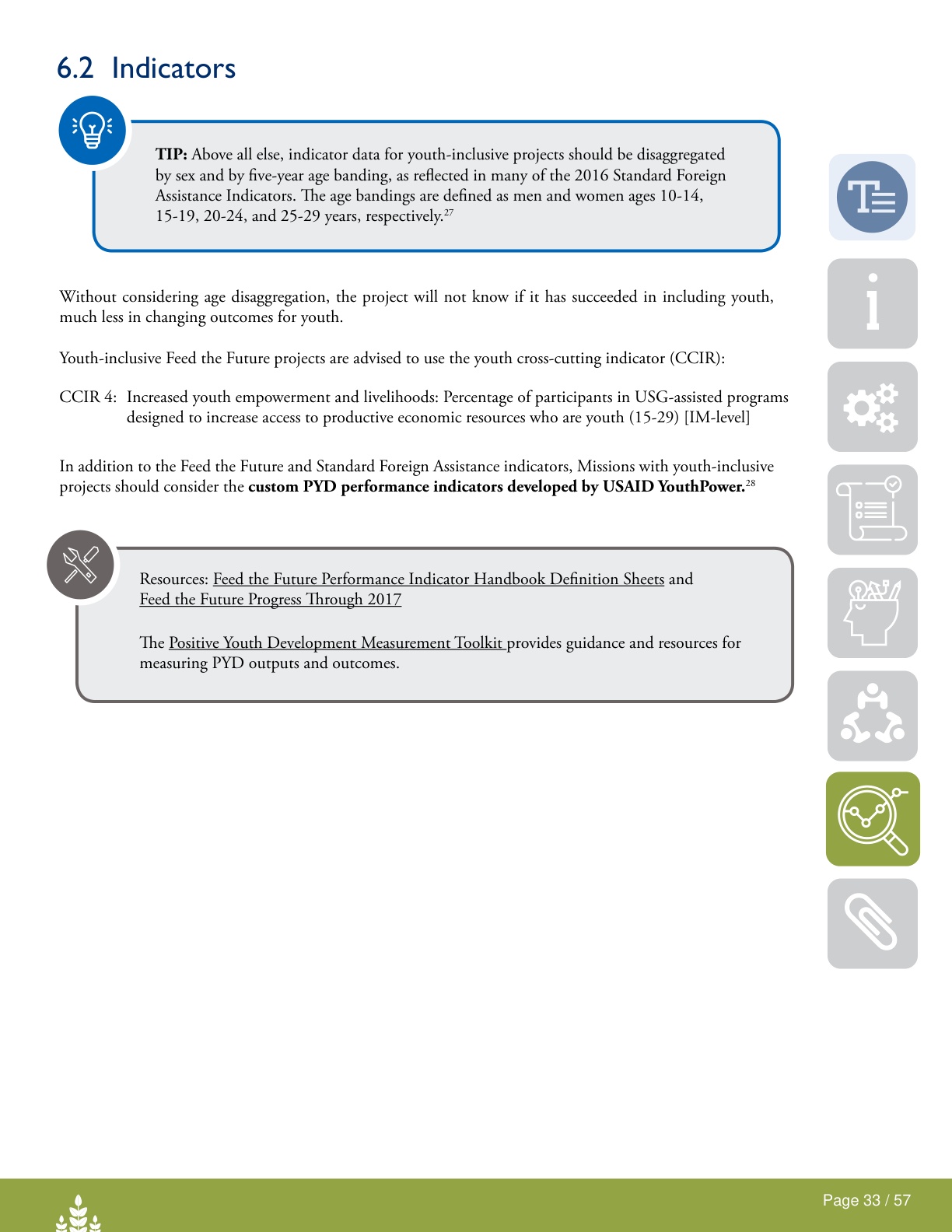 Feed the Future Youth Project Indicators and Measurement Guide - DECfinder
