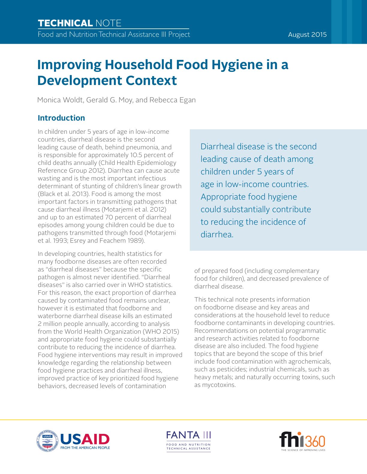 Improving Household Food Hygiene Technical Note - DECfinder