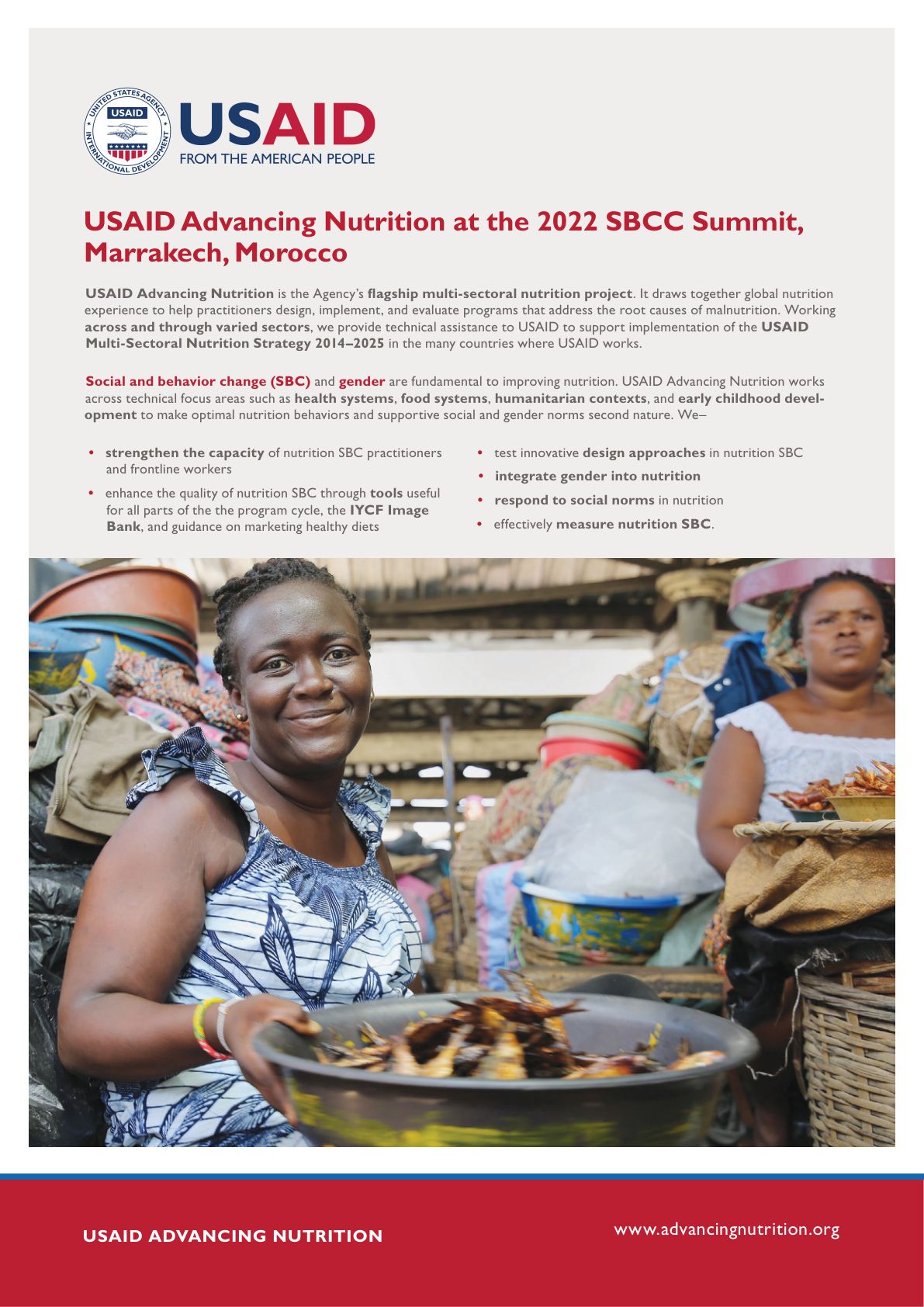 SBCC Summit 2022 Flyer Insert: USAID Advancing Nutrition's ...