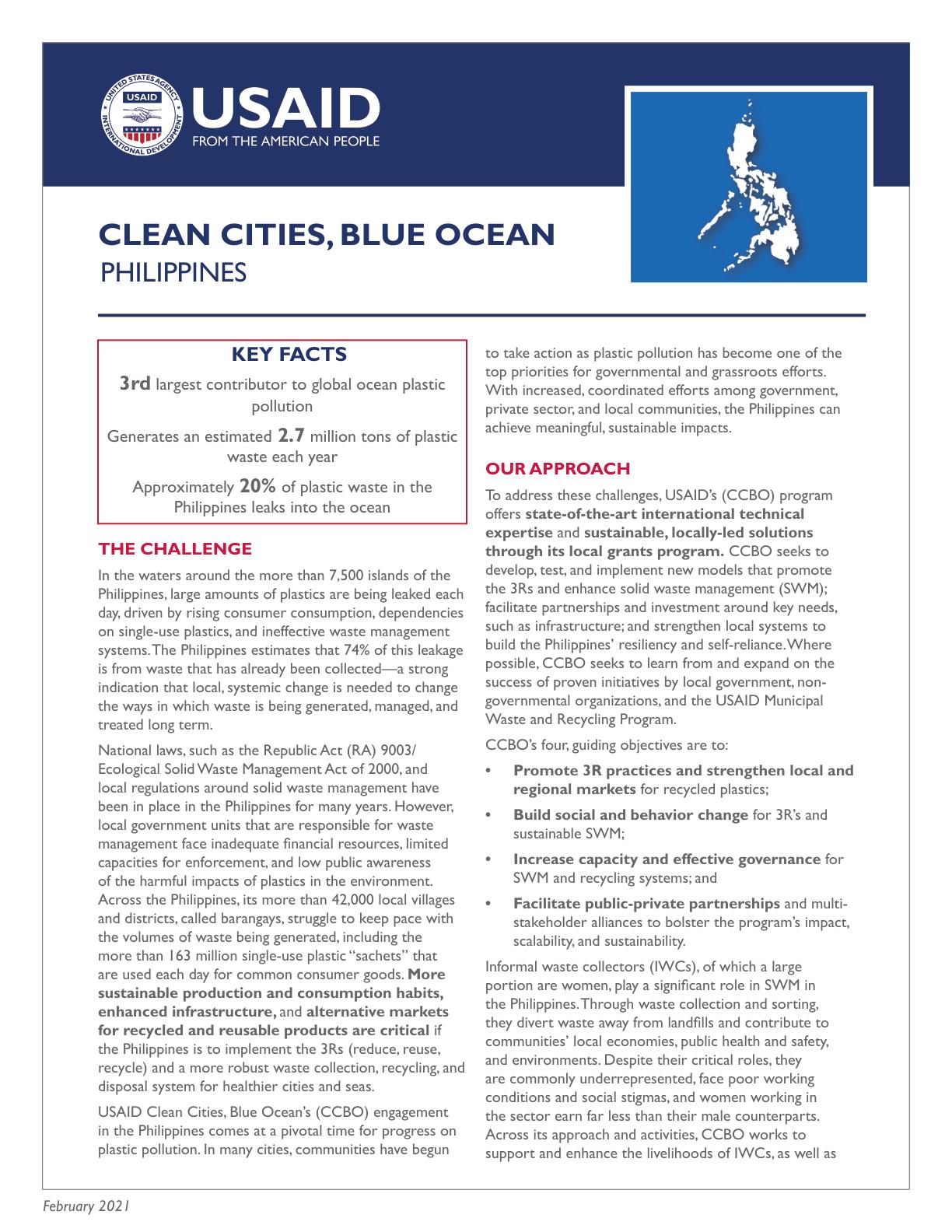 Philippines Plastic Pollution and Waste Management Factsheet - DECfinder