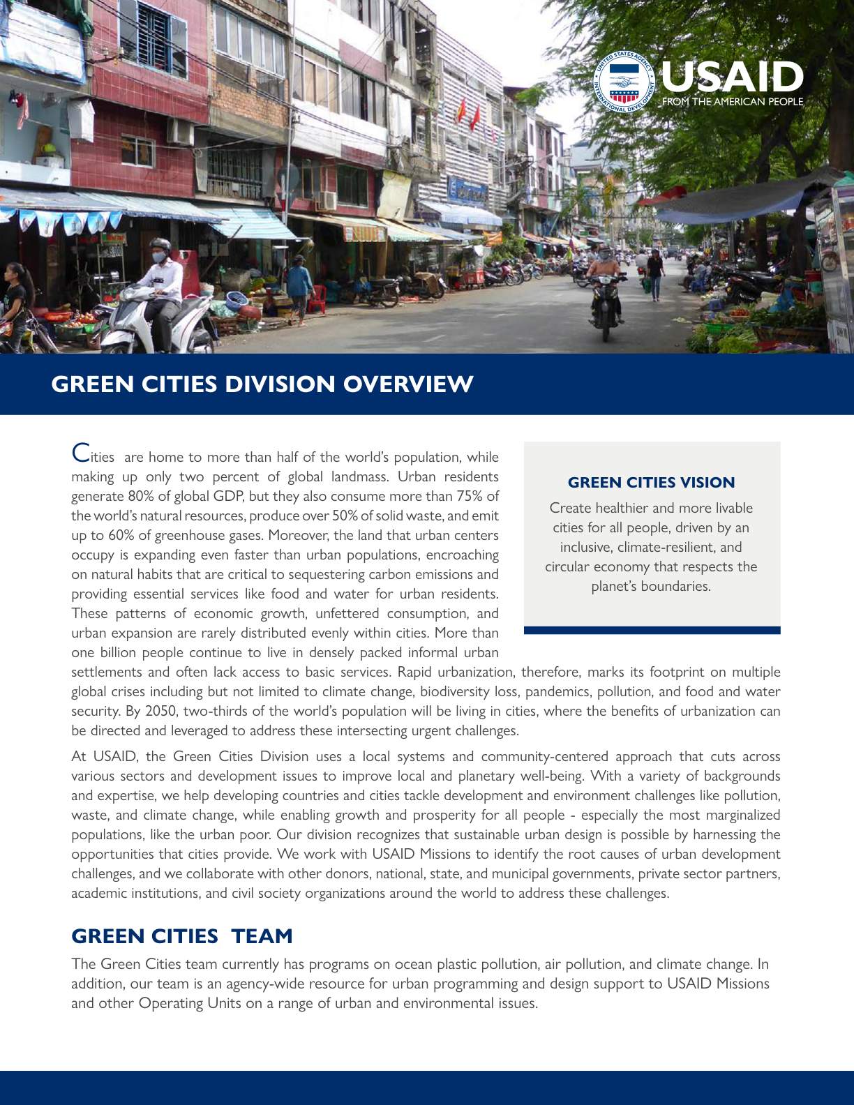 USAID Green Cities Fact Sheet: Overview of Programs and Initiatives ...